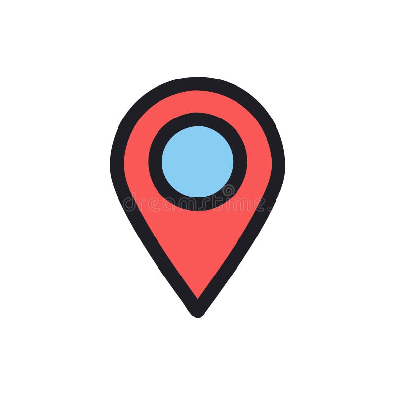 Stylish Location Pin Icon Illustration Stock Photo - Illustration of ...