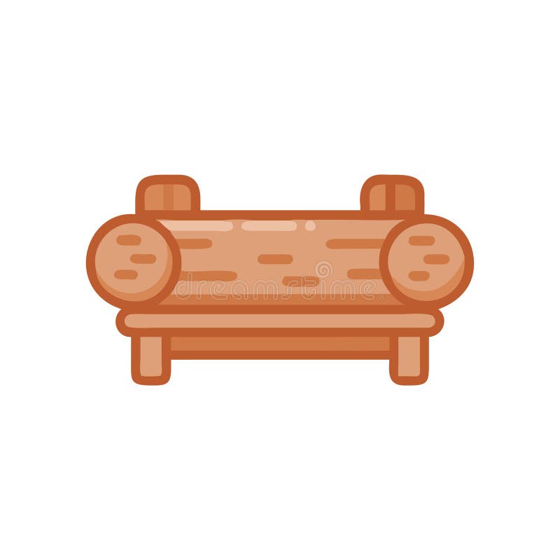 Stylish Log Bench for Outdoor Relaxation Stock Vector - Illustration of ...