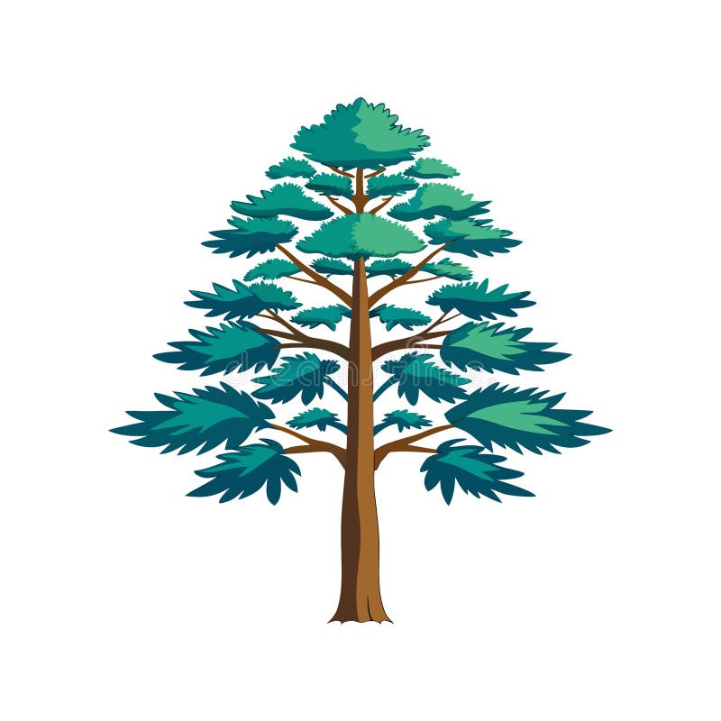 Stylish Longleaf Pine Tree Graphic Stock Illustration - Illustration of ...