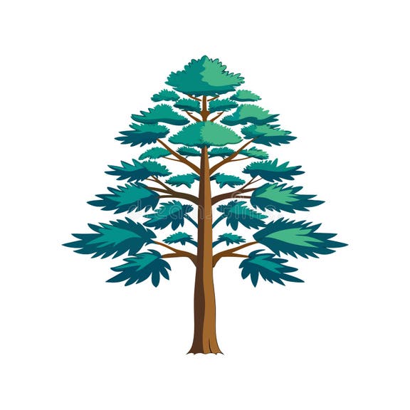 Stylish Longleaf Pine Tree Graphic Stock Illustration - Illustration of ...