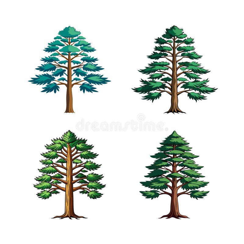 Stylish Longleaf Pine Tree Graphic Stock Vector - Illustration of bold ...