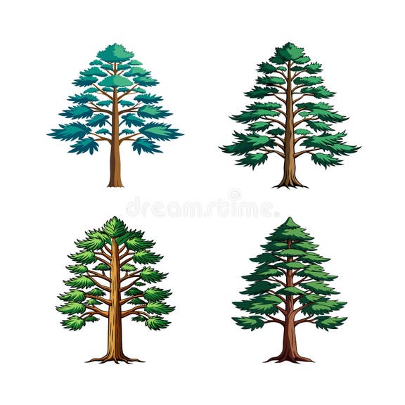 Stylish Longleaf Pine Tree Graphic Stock Vector - Illustration of bold ...