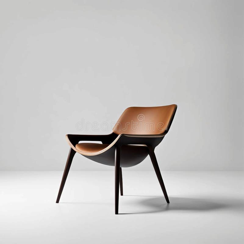 Stylish Lounge Chair Features a Solid Wood Frame and a Plush Brown ...