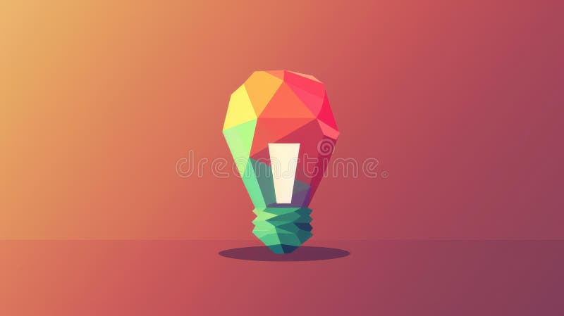 A Stylish Low Poly Lightbulb Design Represents Innovation and ...