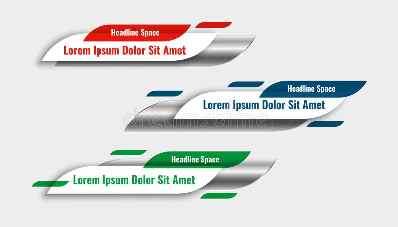 Stylish Lower Third Banner Template Design Set Stock Vector ...