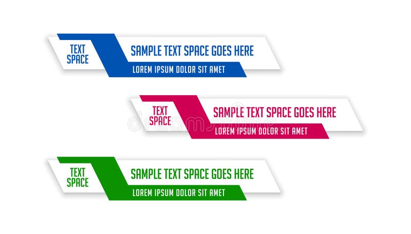 Stylish Lower Third Text Screen Banner in Set of Three Stock ...