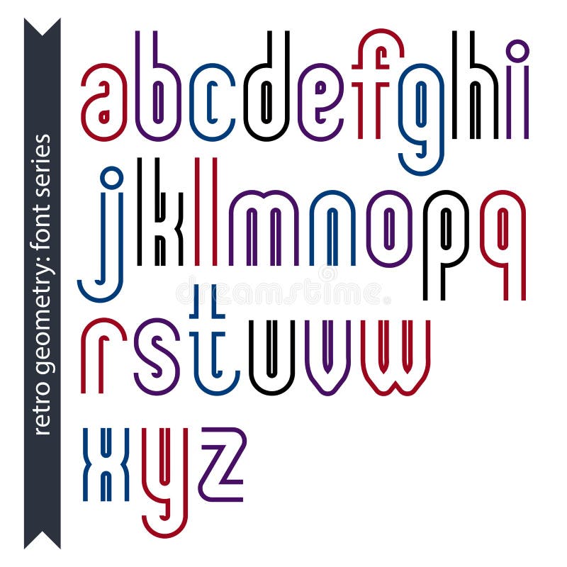 Stylish Lowercase Letters Set with Parallel Lines Stock Vector ...