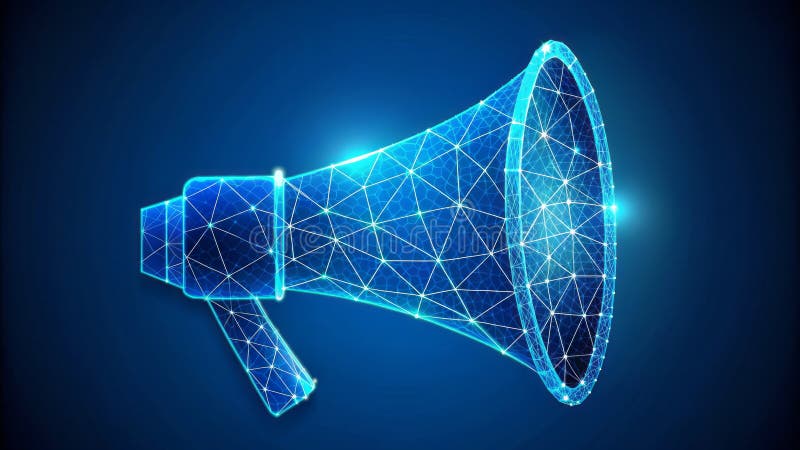 Stylish LowPoly Wireframe Speaker Icon Detailed Vector Illustration for ...