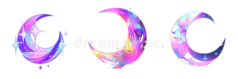 Stylish Magic Moon Logo in 2D Style AI Generated Stock Illustration ...