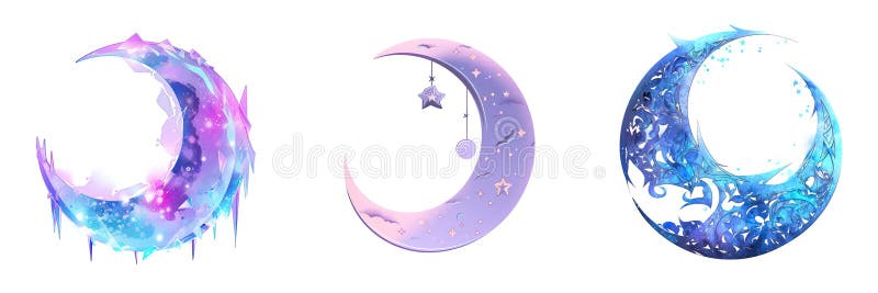 Stylish Magic Moon Logo in 2D Style AI Generated Stock Illustration ...