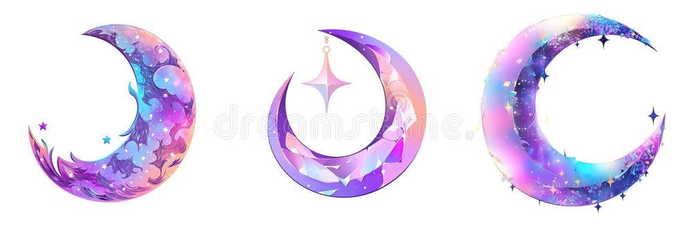 Stylish Magic Moon Logo in 2D Style AI Generated Stock Illustration ...