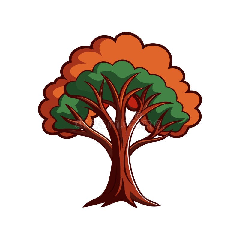 Stylish Mahogany Tree Illustration Stock Photo - Illustration of ...