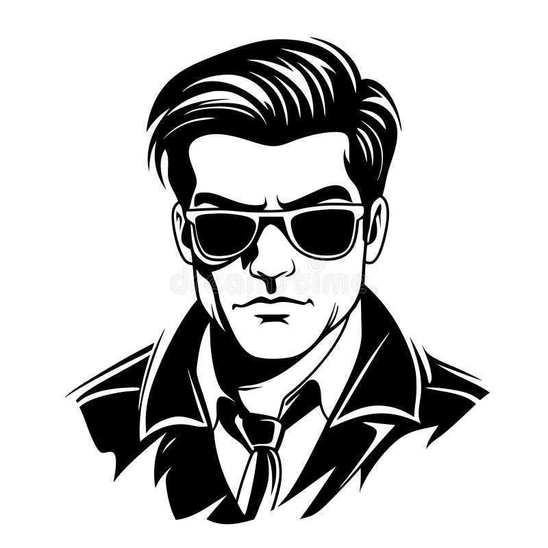 Stylish Male Character in Sunglasses with Sharp Features and Confident ...