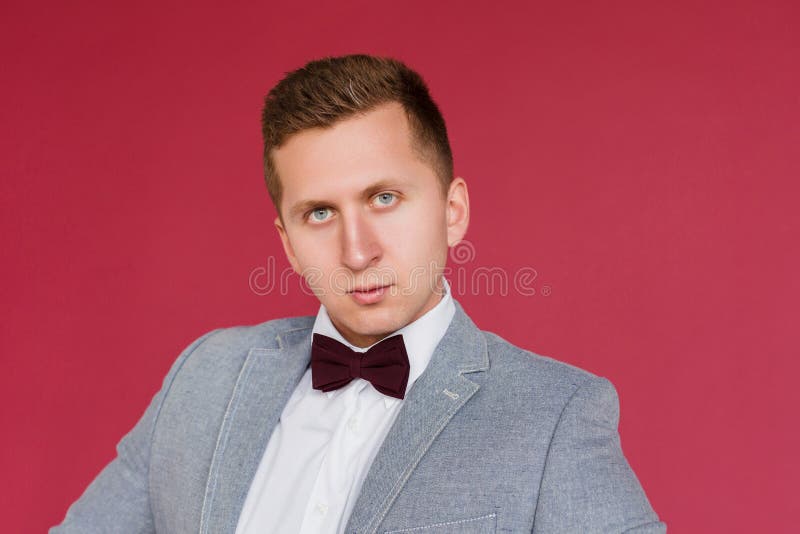 Stylish Male Model on a Background of Color 2022: Very Peri Stock Photo ...