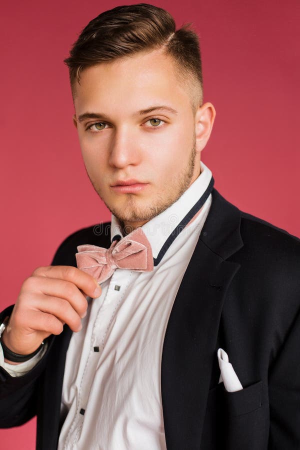 Stylish Male Model on a Background of Color 2022: Very Peri Stock Photo ...