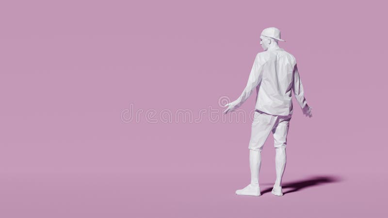 Stylish Man, Back Question Pose, Dressed in Modern Casual Wear, Set on ...