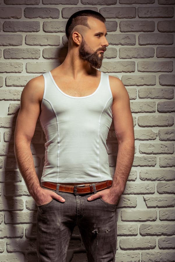 Stylish man with beard stock photo. Image of model, handsome - 67051246