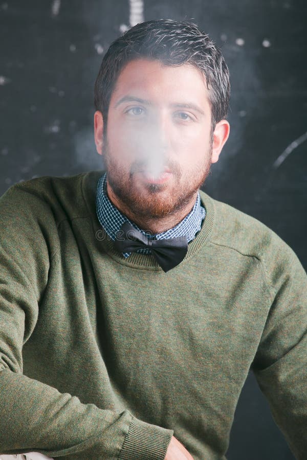 Stylish man smoking. stock image. Image of smoking, stylish - 33741229