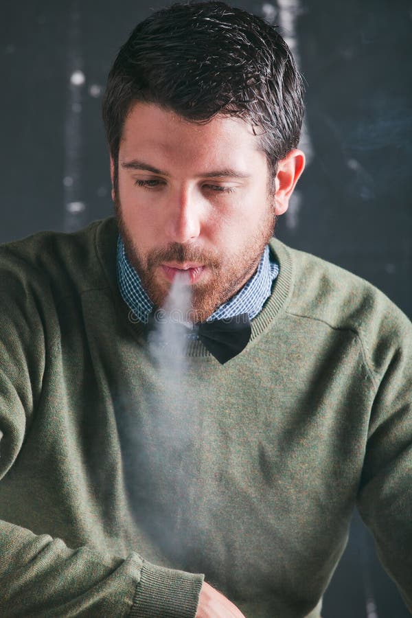 Stylish man smoking. stock photo. Image of adult, caucasian - 33741238
