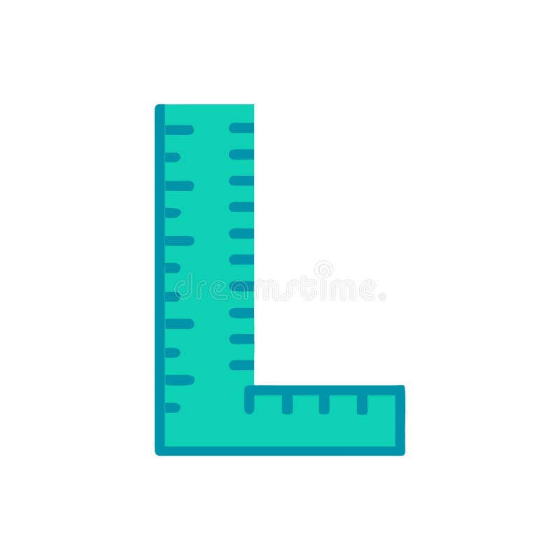 Stylish Math Ruler Icon for Learning Stock Illustration - Illustration ...