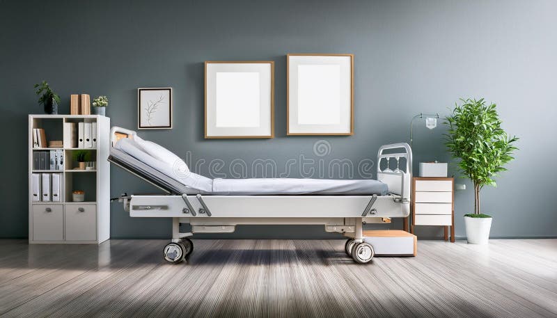 Stylish Medical Interior Bed with Cabinet, Partition and Mock Up Frame ...