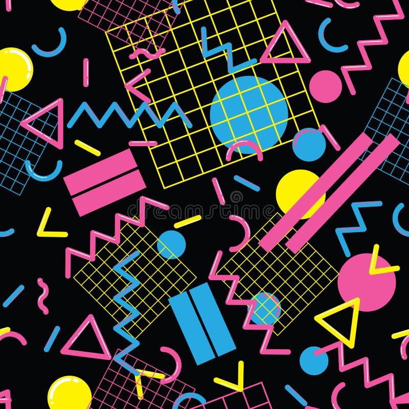 COLORED POLYGON MEMPHIS STYLE SEAMLESS PATTERN. GEOMETRIC ELEMENTS ... COLORED POLYGON MEMPHIS STYLE SEAMLESS PATTERN. GEOMETRIC ELEMENTS ...
