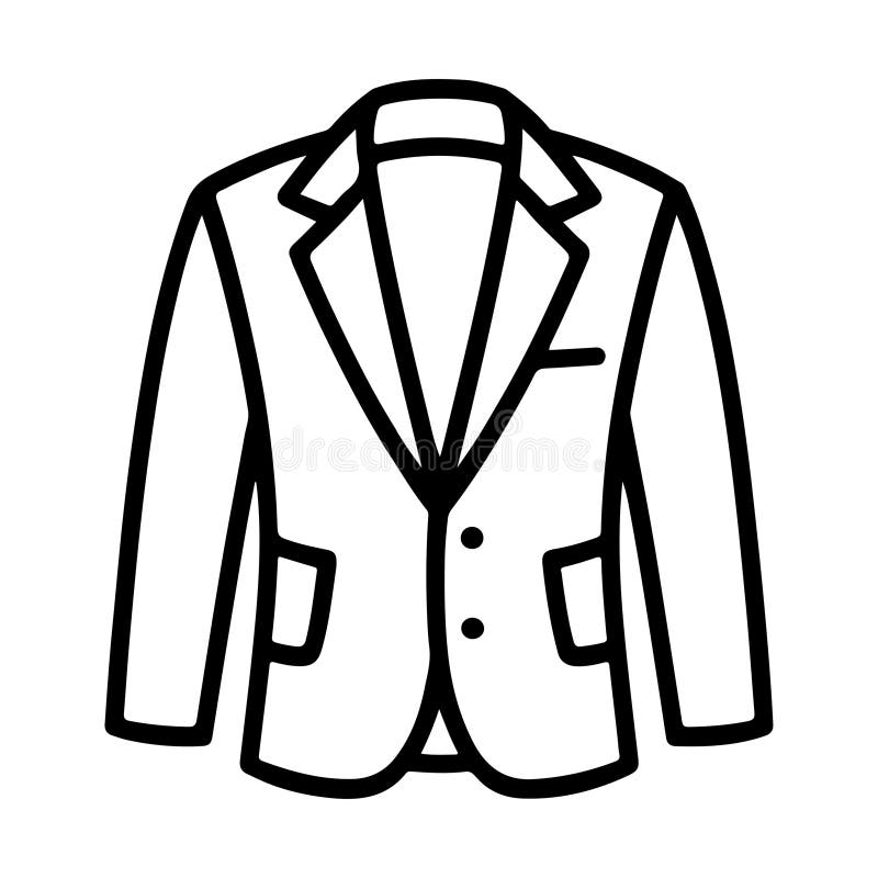 Stylish Men S Blazer Outline Vector Graphic Stock Vector - Illustration ...