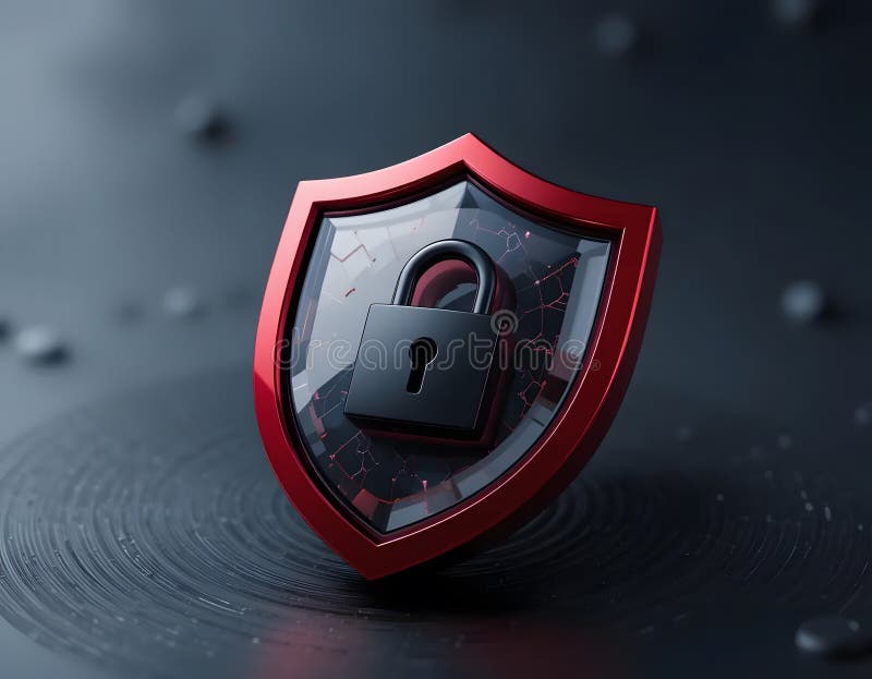 Stylish Metallic Shield Icon for Digital Protection Stock Photo - Image ...