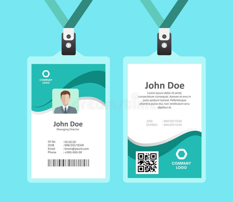 Stylish Minimal Green ID Card Design Template Stock Vector ...