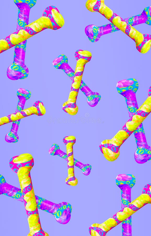 Stylish Minimal Wallpaper. Creative Bones 3d Render Pattern. Food Funny ...