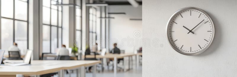Stylish, Minimalist Wall Clock for a Modern Work Environment Stock ...