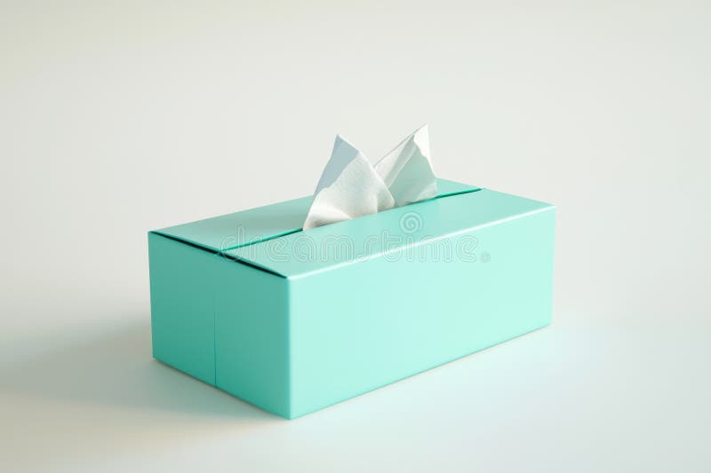 Stylish Mint Green Tissue Box Containing Soft White Tissues for ...