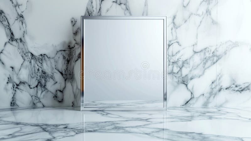 Reflective Beauty of a Marble Backdrop with a Modern Mirror at a ...