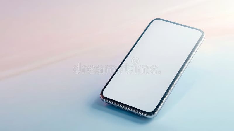 Stylish Mobile Phone with Blank Screen on a Soft Gradient Background ...