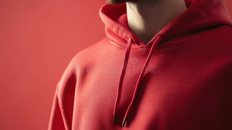 Stylish Mockup Featuring a Man in a Red Pullover Hoodie Stock ...