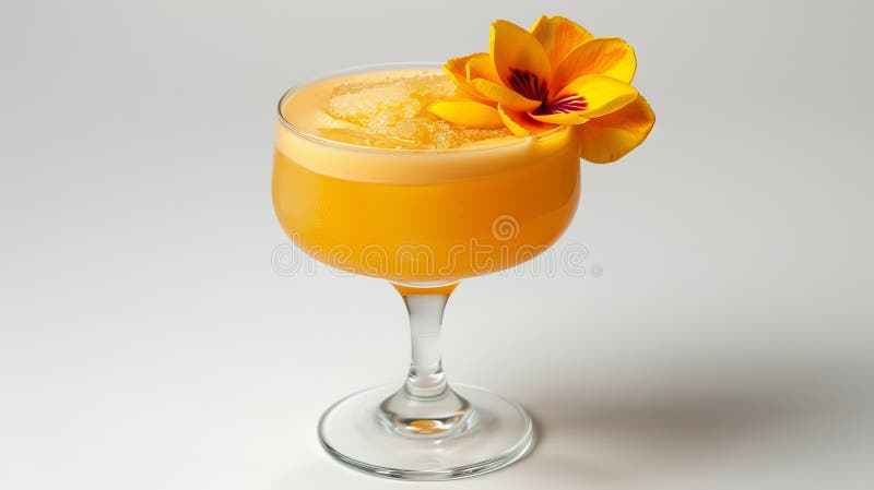 Stylish Modern Cocktail in Elegant Glass on White Background for ...