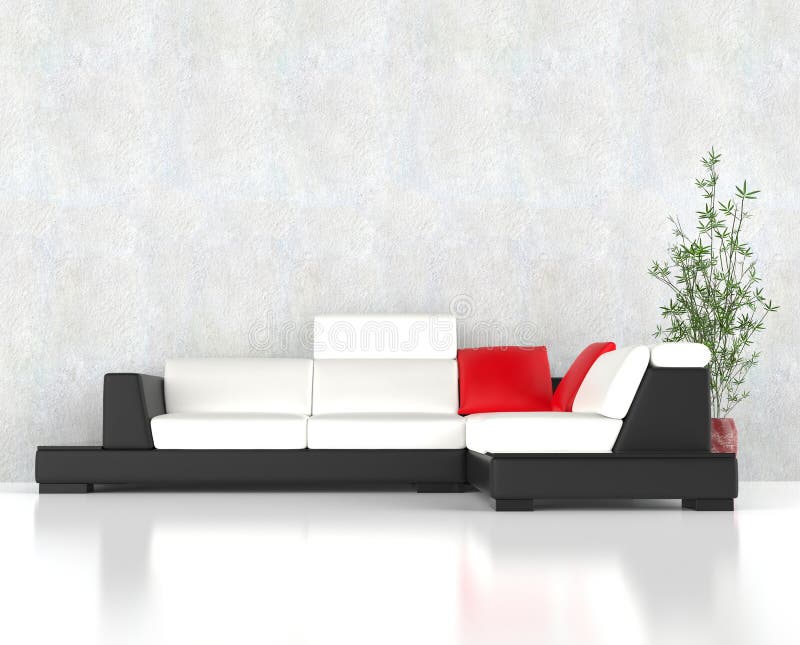 Stylish Modern Corner Furniture Set Stock Image - Image of decor ...