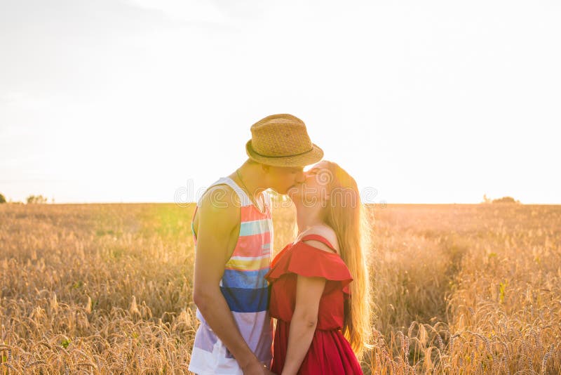Kissing in the Field stock photo. Image of grey, agriculture - 3839340