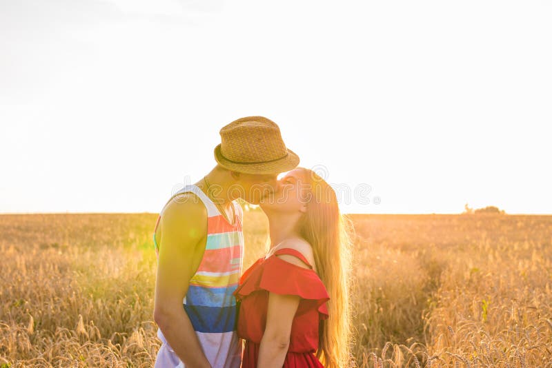 Kissing in the Field stock photo. Image of grey, agriculture - 3839340