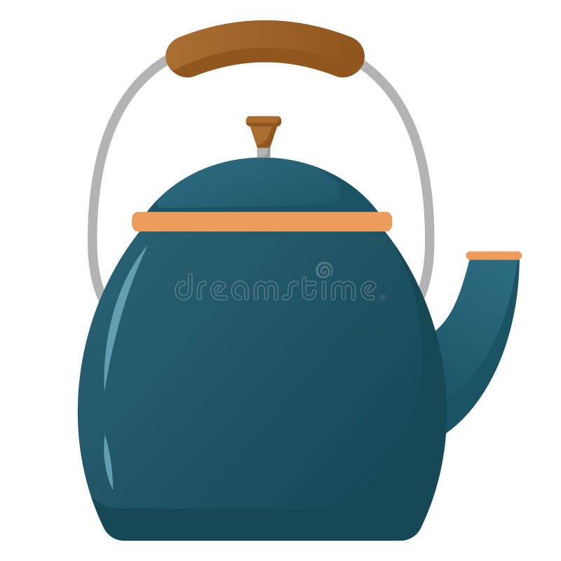 Stylish Modern Design Teapot in Flat Vector Style, Isolated on White ...