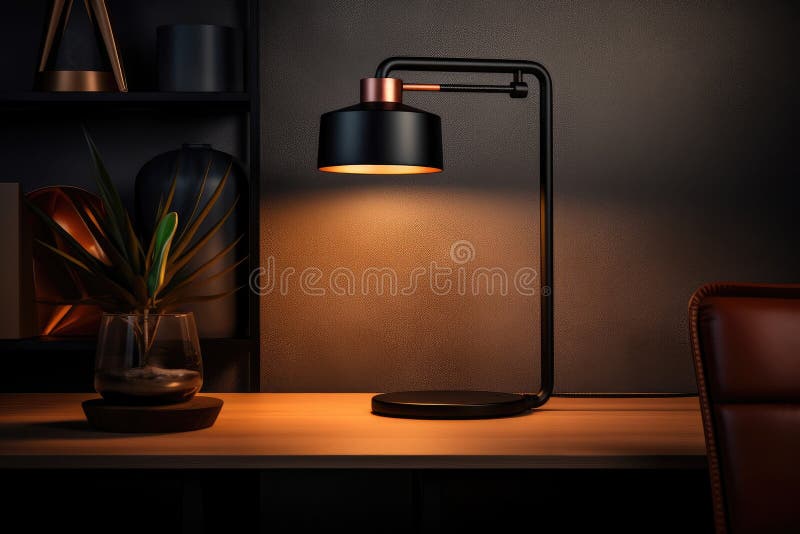 Stylish Modern Desk Lamp. Generative AI Stock Photo - Image of desk ...