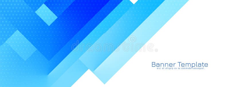 Stylish Modern Geometric Blue Banner Template Stock Vector ...