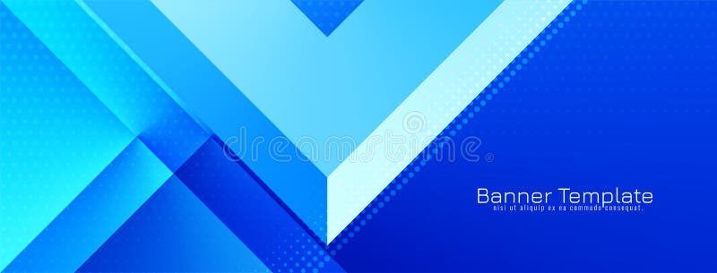 Stylish Modern Geometric Blue Banner Template Stock Vector ...