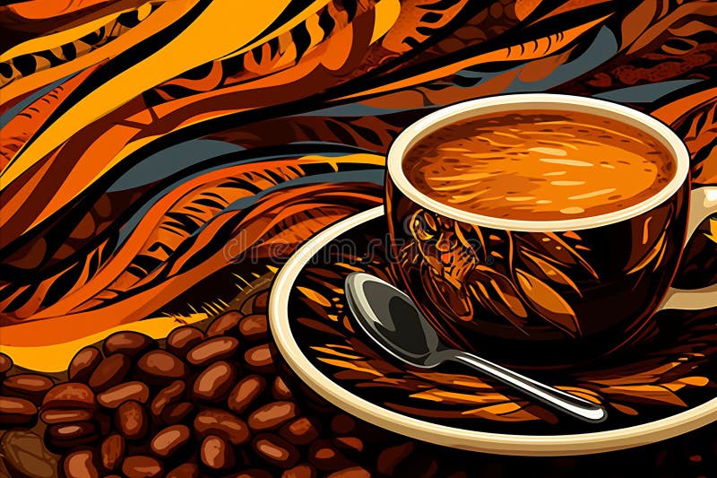 Stylish and Modern High Resolution Abstract Coffee Cup Pattern for ...