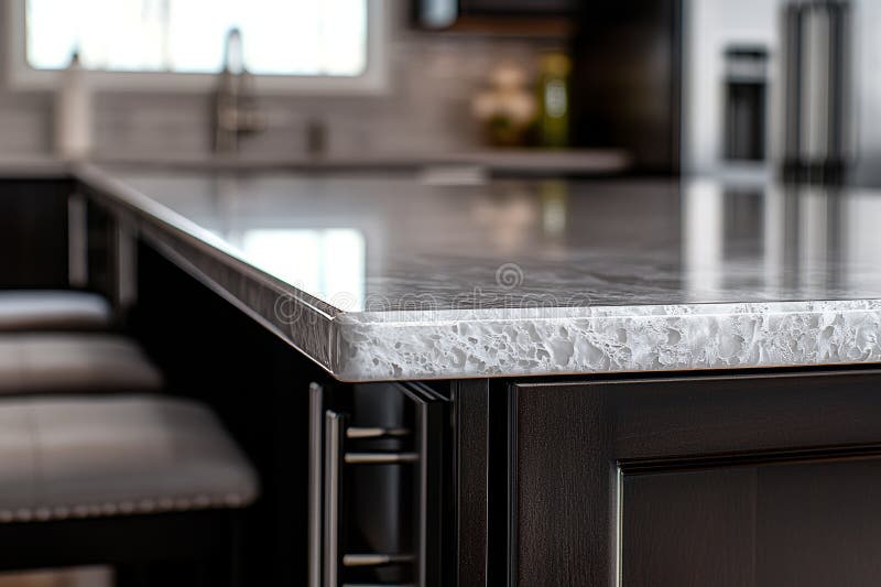 Stylish Modern Kitchen Interior with Counter Bar and Cooking Equipment ...