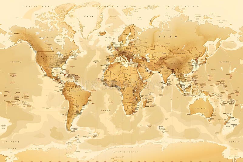 Stylish Modern Map with Distinct Country Outlines. Stock Illustration ...