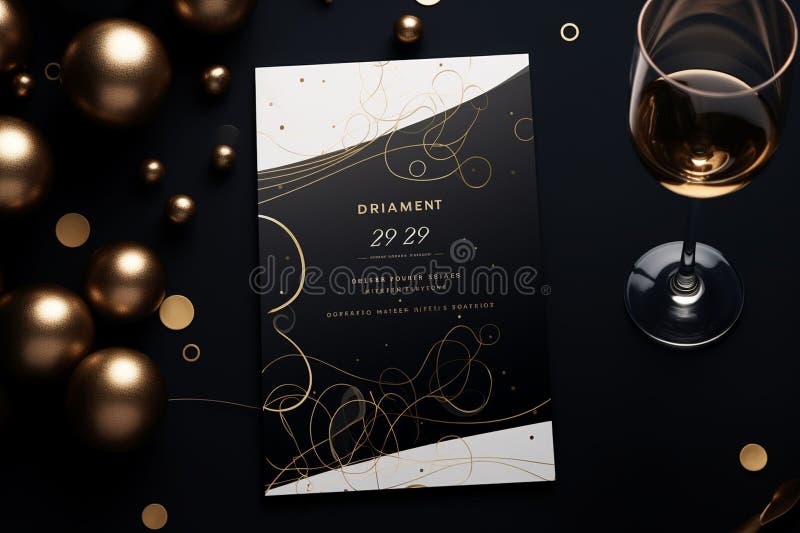 Stylish and Modern New Years Party Invitation Stock Illustration ...