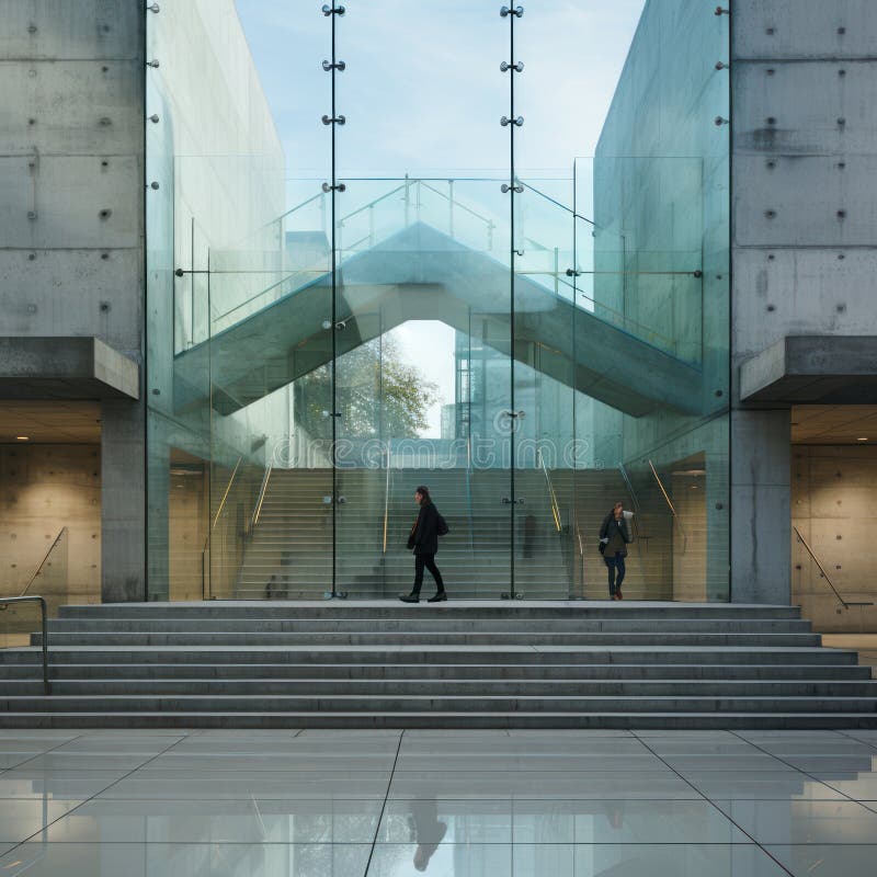 A Stylish Modern Office Building with Transparent Window Stock ...