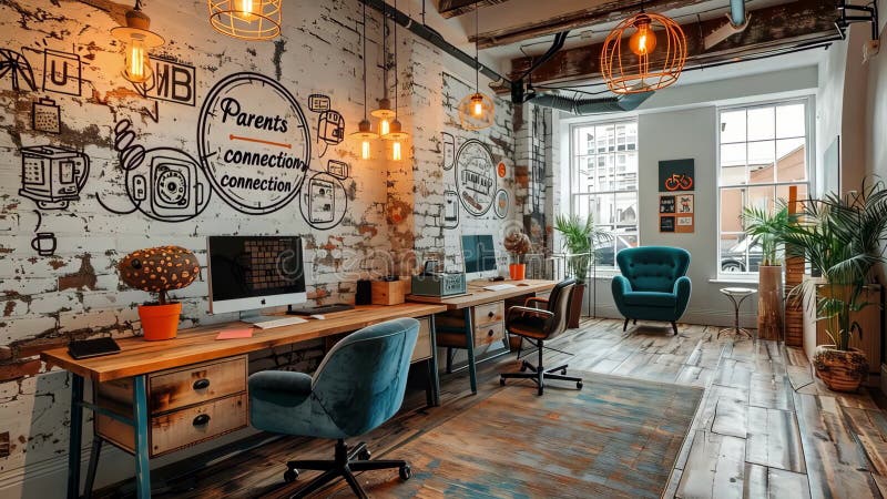 Stylish and Modern Office Interior Featuring a Creative and Inspiring ...