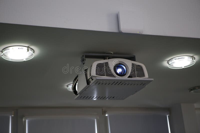 Ceiling Mounted Projector in the Conference Room Stock Image - Image of ...